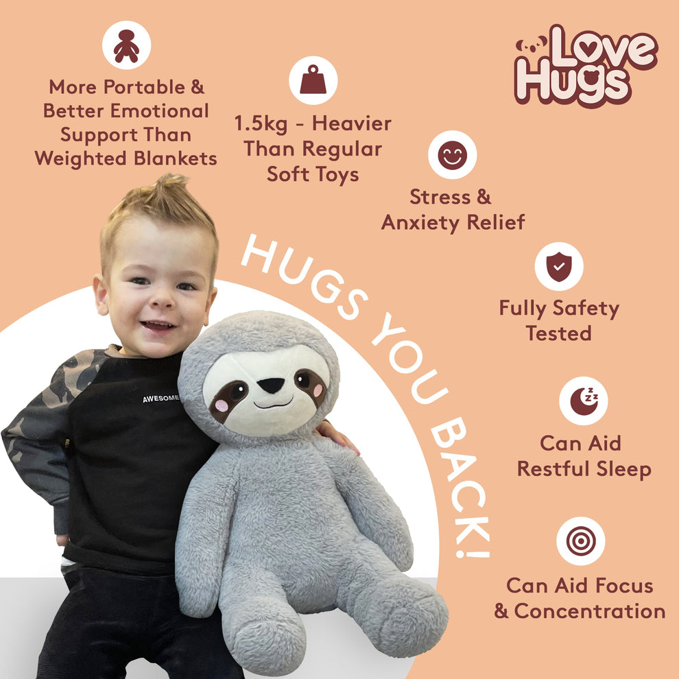 1.5kg Weighted Teddy For Anxiety - Sloth Weighted Stuffed Animal ...